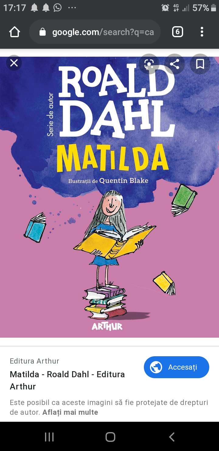 Matilda, Roald Dahl (Editura Arthur) - KIDIBOT - Bătăliile cunoașterii